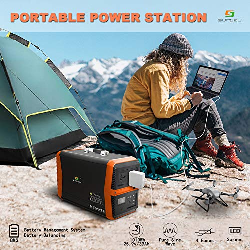 SUNGZU 1000 Watt Portable Power Station Solar Generator 1000W(Peak ...