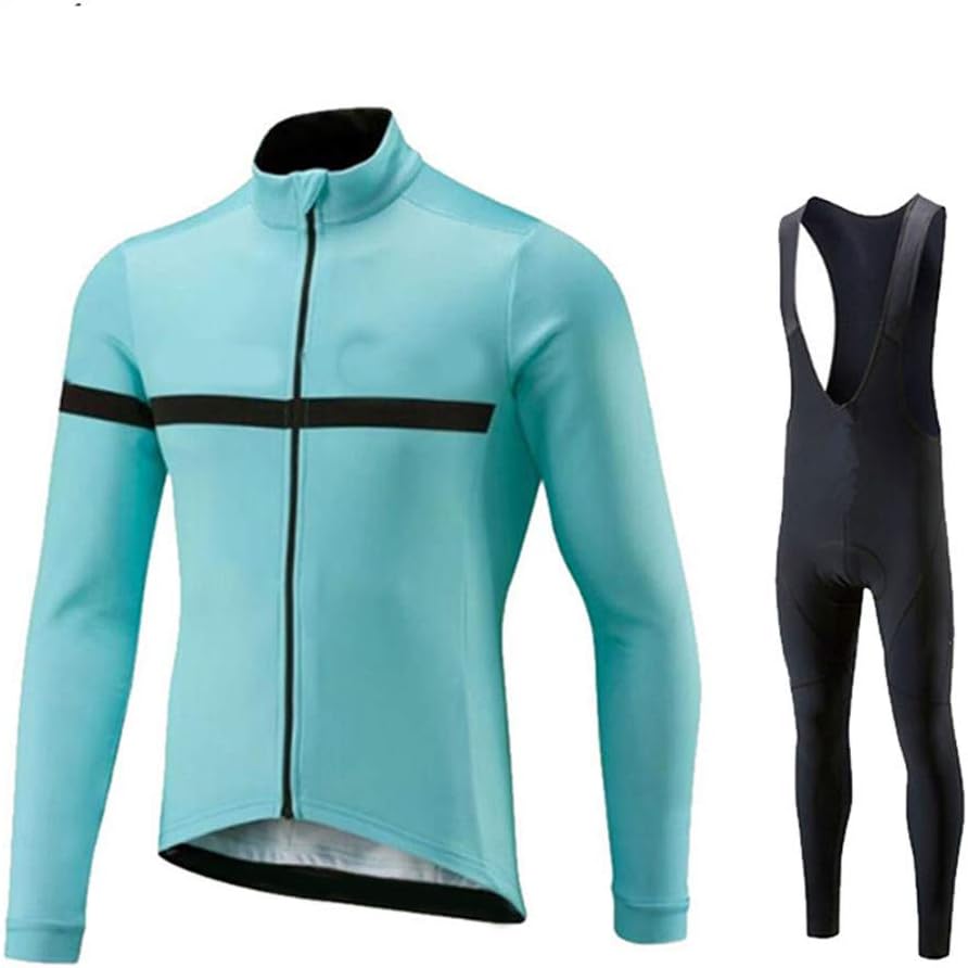 GEFANENR Herren Langarm Fahrrad Kleidung Set,Grünes Fahrradtrikot Für ...