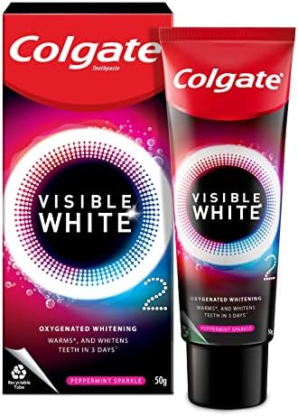 Colgate Visible White O2 50g Teeth Whitening Toothpaste, Peppermint ...