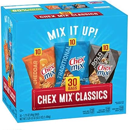 Chex Mix Classics - Cheddar - Traditional - Bold - 30 Bags (Pack of 2 ...