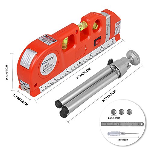 Купить Qooltek Multipurpose Laser Level Line Laser Measure + 8ft Tape ...