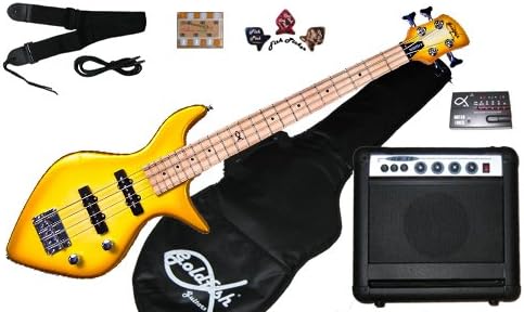 Bassfish Bass Guitar Package - Gold: Amazon.co.uk: Musical Instruments