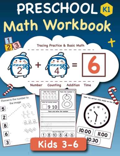 Preschool Math Workbook: Beginner Mathematics Workbook for Kids Age 3-6 ...