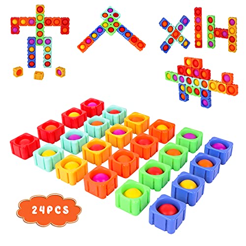 Pop Fidget Toys Bubble Sensory Toy Girl Boy 24Pcs Colorful Silicone ...