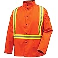 Amazon.com: Black Stallion JF1010-OR Hi-Vis Welding Jacket with FR ...