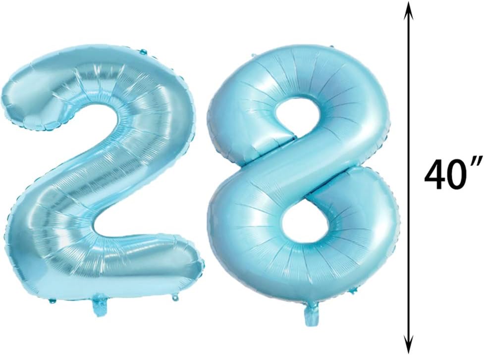 28th Birthday Decorations Party Supplies,28th Birthday Balloons Blue ...
