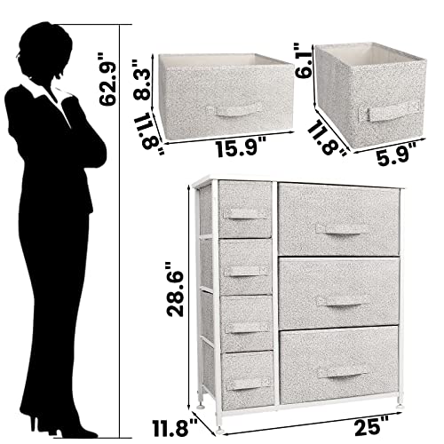 CONNOO 7 Drawer Dresser Storage Tower, 4-Tier Vertical Organizer Unit ...