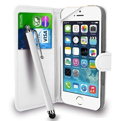 iPhone 5 Leather Flip Case with stylus and Screen Protector: Amazon.co ...