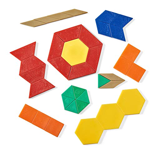 hand2mind Plastic Pattern Blocks for Kids, Shapes for Kindergarten ...