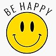 Amazon.com: Be Happy | Happy Face | Smiley | Bumper Sticker Decal 5 ...