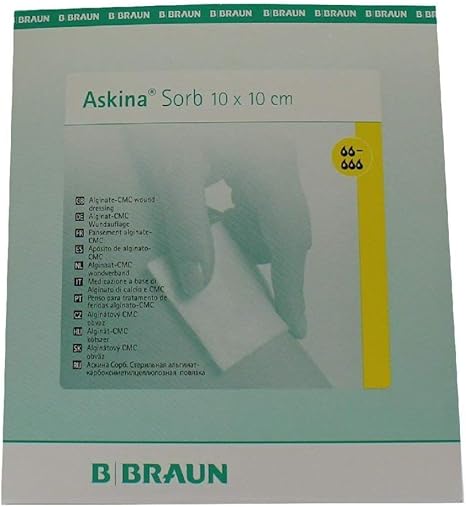 ASKINA Sorb CMC Alginate Dressing 10 x 10 cm ste. by B. Braun Melsungen ...