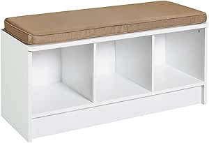Amazon.com: ClosetMaid 1569 Cubeicals 3-Cube Storage Bench, White ...