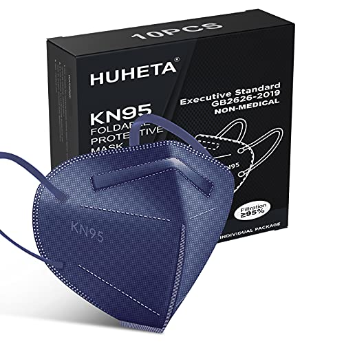 HUHETA KN95 Face Mask 10 Pack, 5-Ply Safety Mask, Against PM2.5 ...