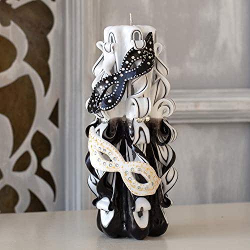 Amazon.com: Candle with theatrical masks black and white phantom of the ...