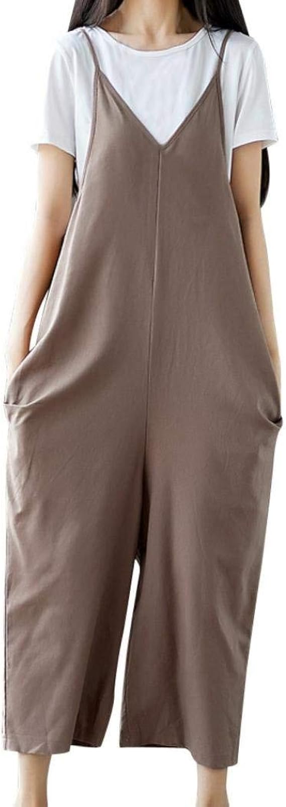 Monos Mujer Largos Elegante Anchos Vintage Anchos Pantalones Cómodo ...