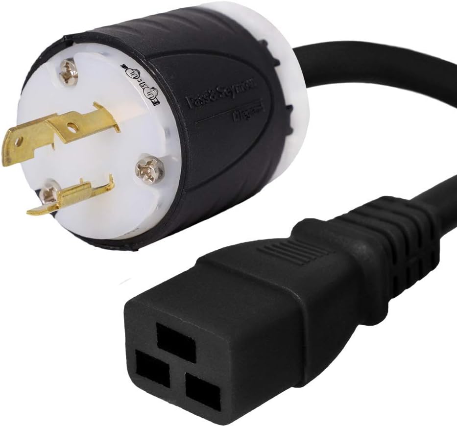 Amazon.com: NEMA L6-20P to C19 Power Cord - 12 Foot Build, 20A/250V, 12 ...