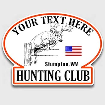 Amazon.com: Hunting Club Decal 4"x 3" Pack of 12 Decals for Truck ...