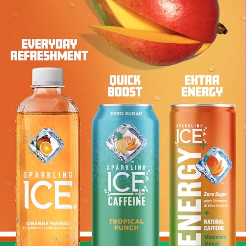 Sparkling Ice +ENERGY Maximum Mango Sparkling Water. Energy Drinks With ...