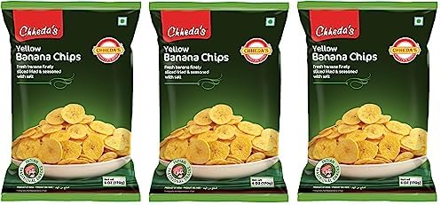 Chheda's Yellow Banana Chips Trio Pack (170g x 3) | Authentic Indian ...