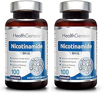 Amazon.com: B3 Nicotinamide 500 mg 100 Caps 2 Pack - Natural Flush-Free Vitamin Formula | Gluten ...