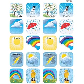 Amazon.com: Teacher Created Resources Weather Stickers, Multi Color ...