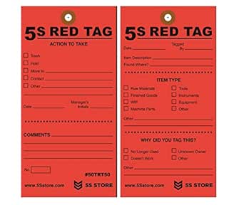 5S tienda 5s rojo, etiquetas w/30.5 cm alambre, Paquete de 50 ...