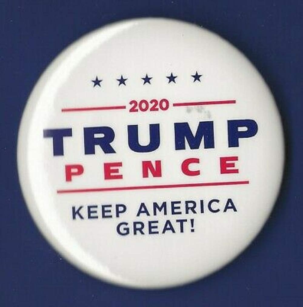 Amazon.com: Official Trump-Pence 2020 Campaign Buttons - White (Set of ...