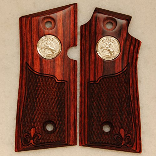 Colt Mustang PocketLite Custom Pistol Grips Rosewood Checkered - Want ...