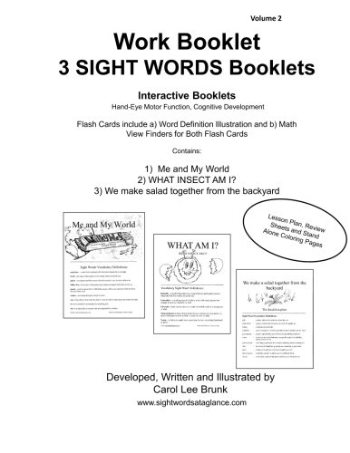 Work Booklet 3 Sight Word Booklets Me and My World, What Insect Am I ...