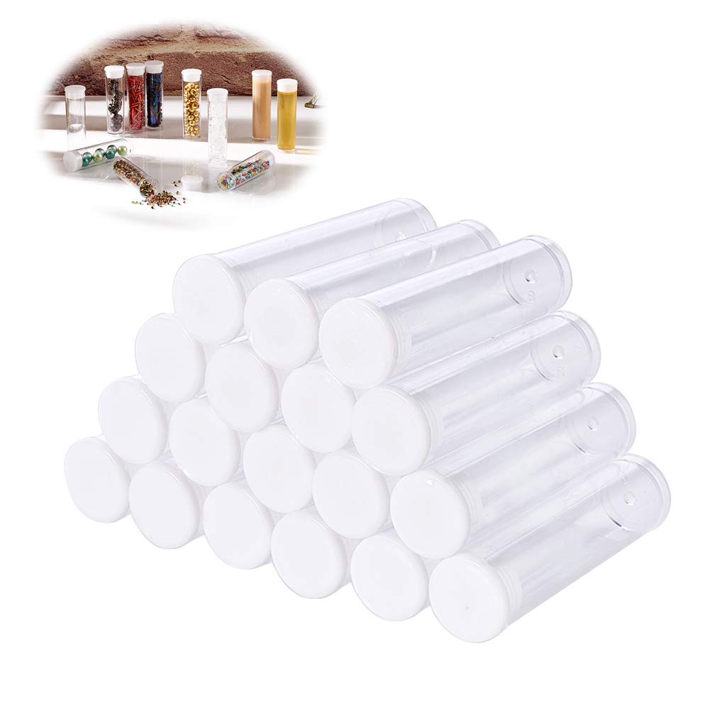 Pandahall 100pcs Transparent Clear Tube Plastic Bead Containers Storage ...