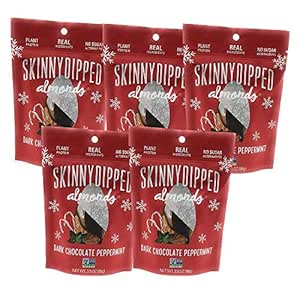 Amazon.com : SKINNYDIPPED ALMONDS Dark Chocolate Peppermint Covered ...