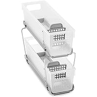 Madesmart 2-Tier Plastic Mini Multipurpose Organizer with Divided Slide ...