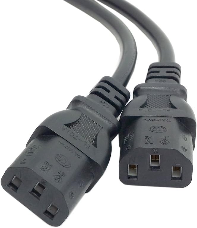 CY Single C14 to Dual C13 5-13R Short Power Y Type Splitter Adapter ...