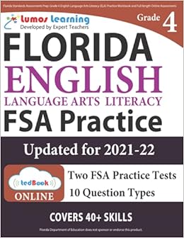Florida Standards Assessments Prep: Grade 4 English Language Arts ...