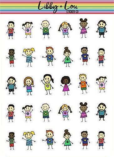 Amazon.com: Kids Stick Figure Planner Stickers | Libby and Lou Sticker ...