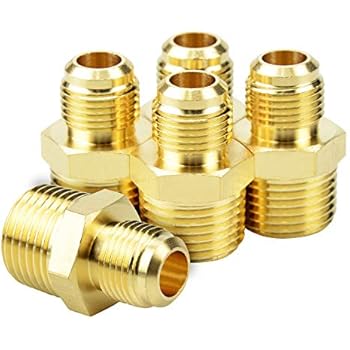 Litorange 2 PCS Metals Brass Couples Tube Fitting Half Union Gas Adapter 3/4" Flare x 1/2 Inch ...