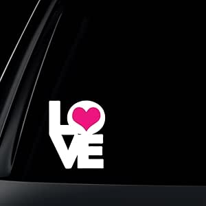 Amazon.com: LOVE with PINK Heart Car Decal / Sticker: Automotive