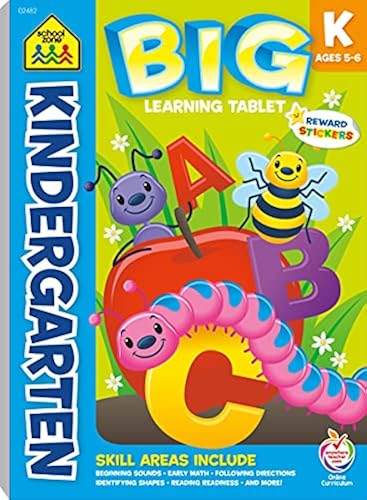 School Zone - Kindergarten Big Learning Tablet Workbook - 240 Pages ...