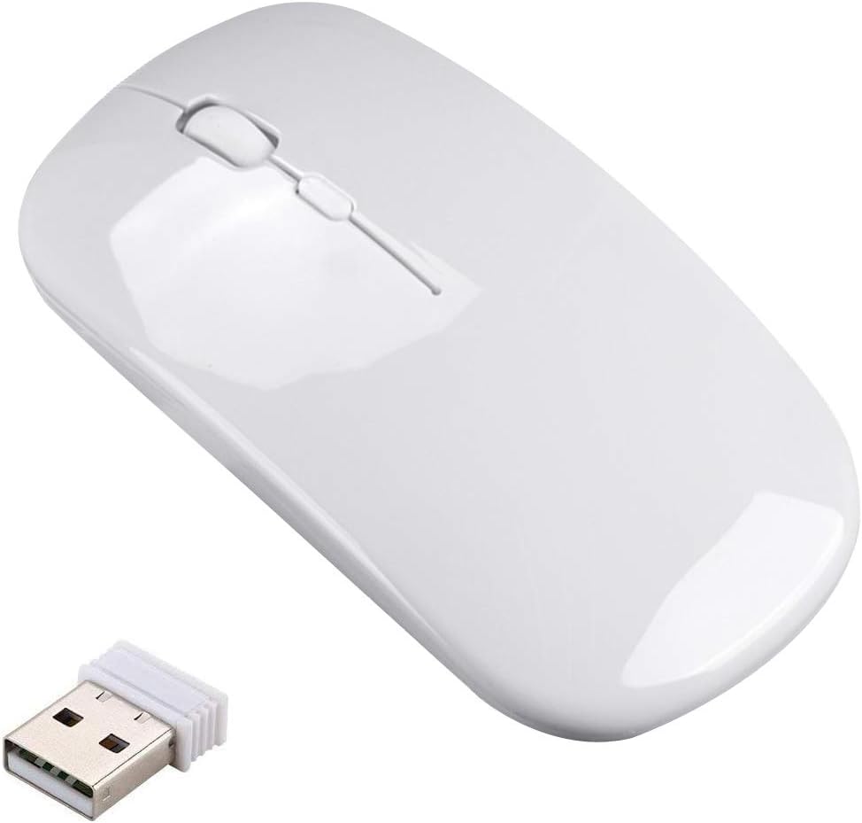 Wireless Silent Rechargeable Mouse for Laptop Computer PC,1600 DPI 3 ...