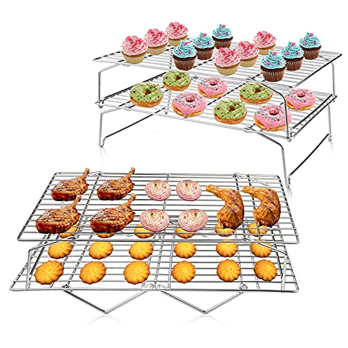 TeamFar Cooling Rack, 4 Tiers Stainless Steel Wire Rack for Baking ...