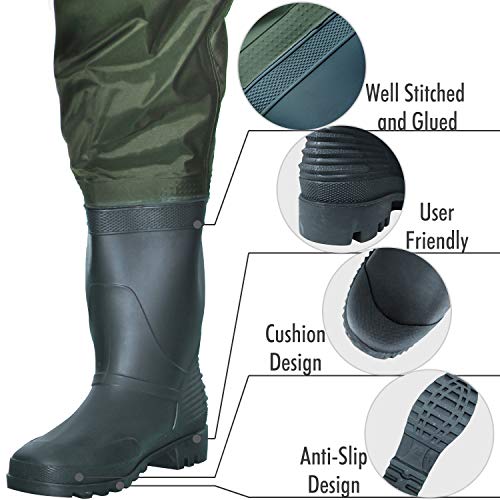 OXYVAN Hip Waders Lightweight Fishing Waders for Women with Boots 2-Ply ...