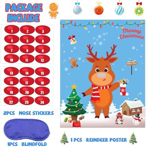 Christmas Party Games for Kids Adults Family Pin The Nose On The ...