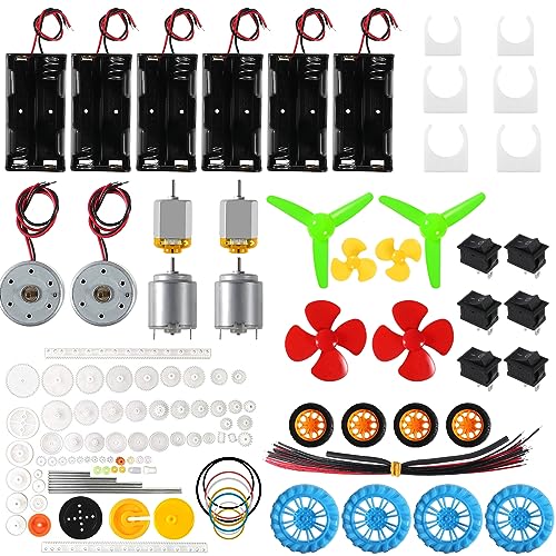 AEDIKO DC Motors Kit 6pcs Mini Electric Hobby Motor with Plastic Gears ...