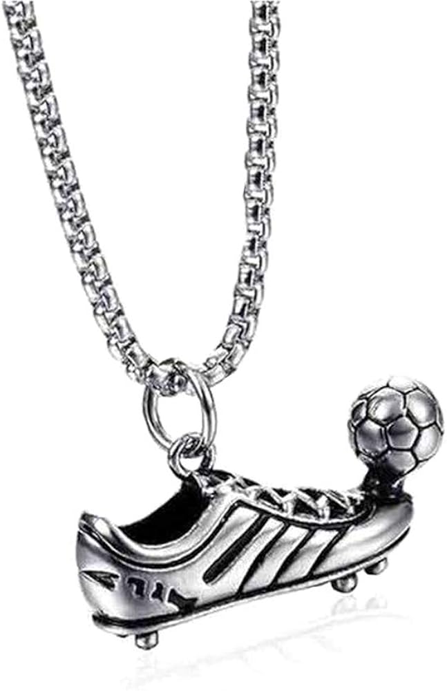 BlackAmazement Halskette mit Anhänger Edelstahl Fußball Schuh Soccer Silber Herren: Amazon.de ...