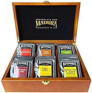 Madura Wooden Tea Box with 72 Enveloped Tea Bag Assortment, 1 x 72 ...