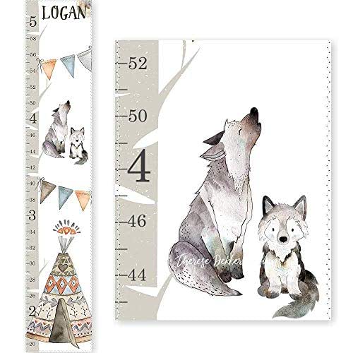 Amazon.com: Wolf Growth Chart, Woodland Nursery Decor, Woodland Growth ...