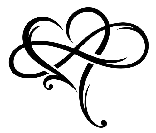 Tattoo Design 6 Sheets Temporary Tattoos for Women Adults Big Heart ...