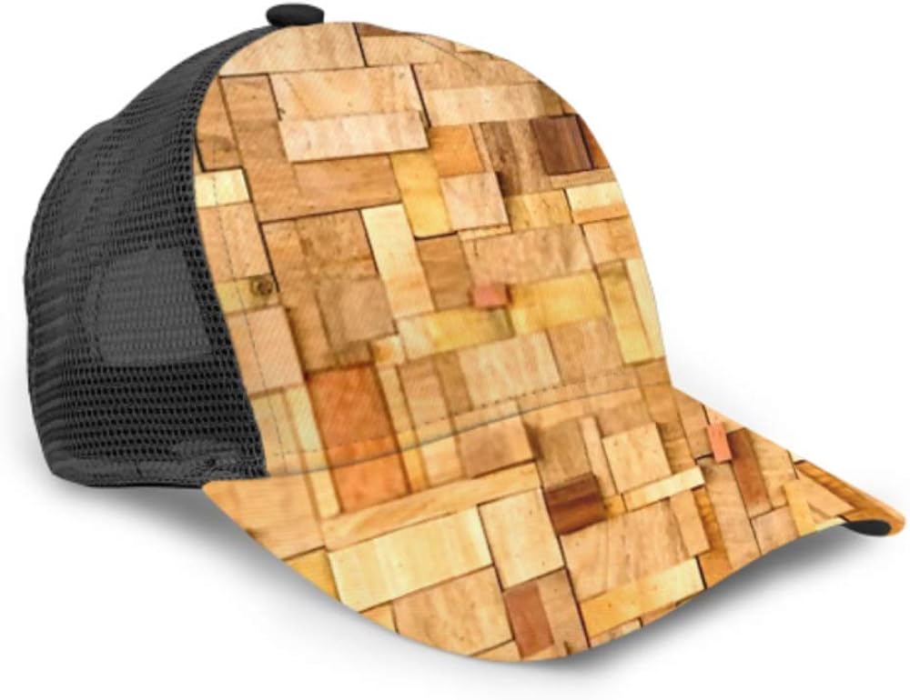 Baseball Cap Men Women, Wood Texture Ecological Background Adjustable ...