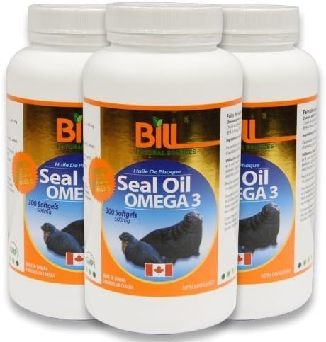 Seal Oil OMEGA-3 300 Capsules (x3 Bottles) by Bill: Amazon.ca: Health ...