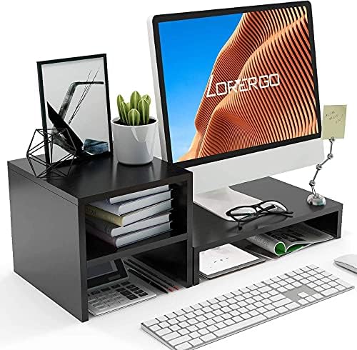 LORYERGO Monitor Stand - Monitor Stand Riser with 2 Tier Shelf, Desktop ...